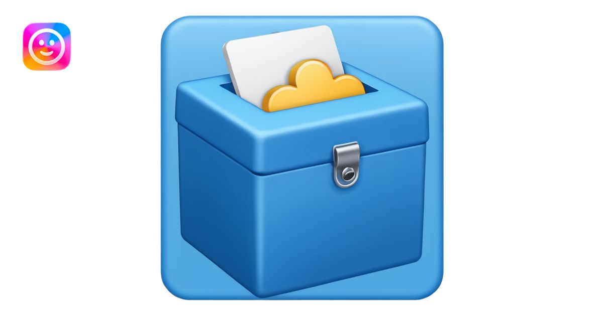 Blue box with a blue check in side emoji | AI Emoji Generator
