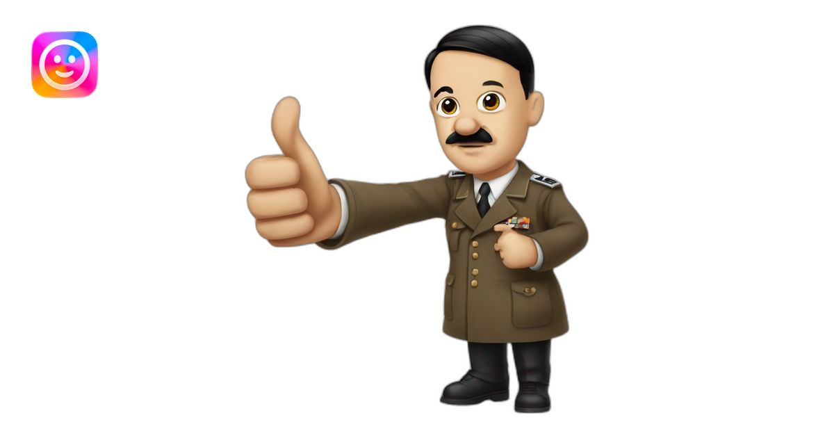 pregnant Adolf Hitler giving you a thumbs up emoji | AI Emoji Generator