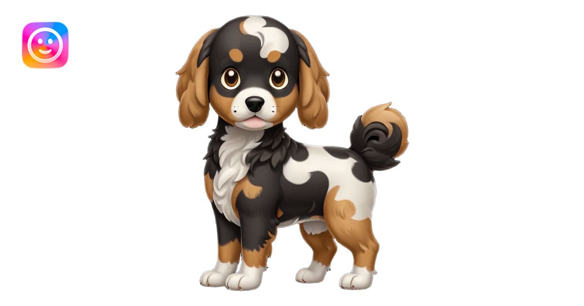 Black medium size mixed cocker shitsu dog, stand like full body dog ...