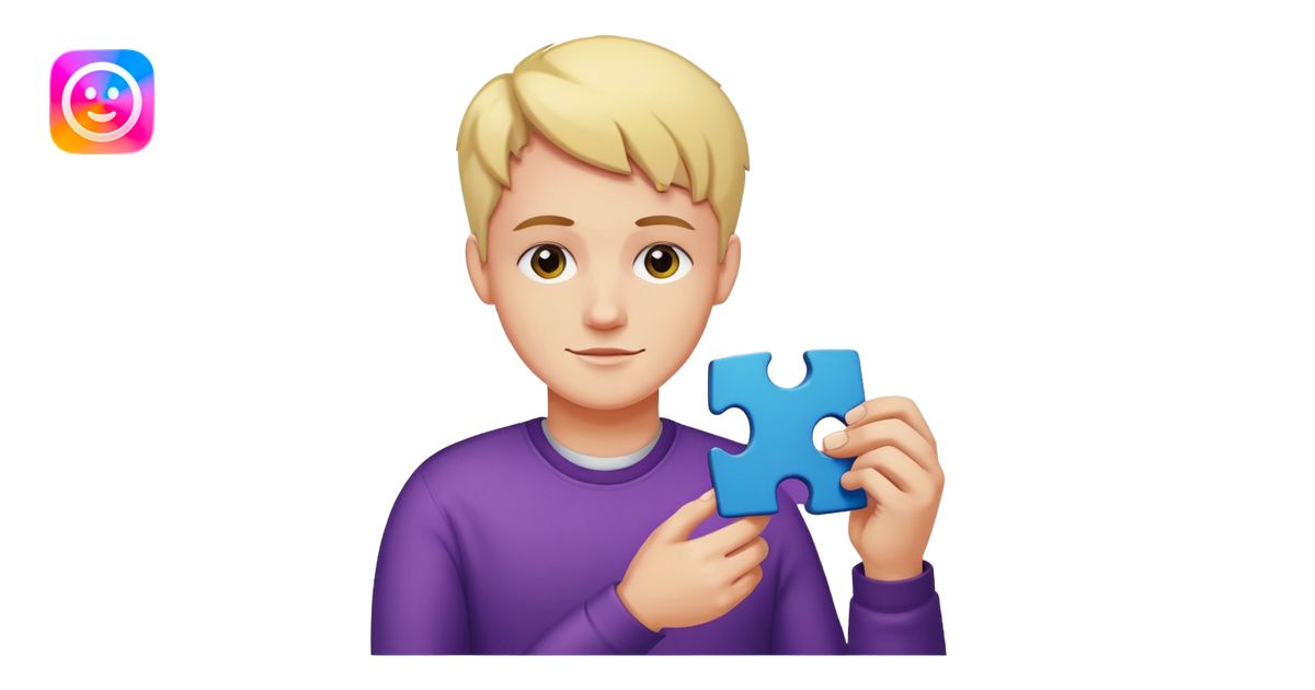 one person playing with single jigsaw puzzle piece. emoji | AI Emoji ...