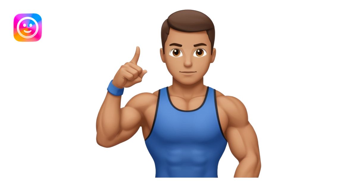 Gym trainer pointing at the camera emoji | AI Emoji Generator