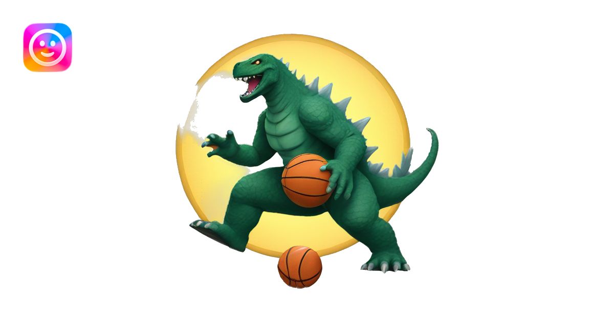 Godzilla playing basketball emoji | AI Emoji Generator