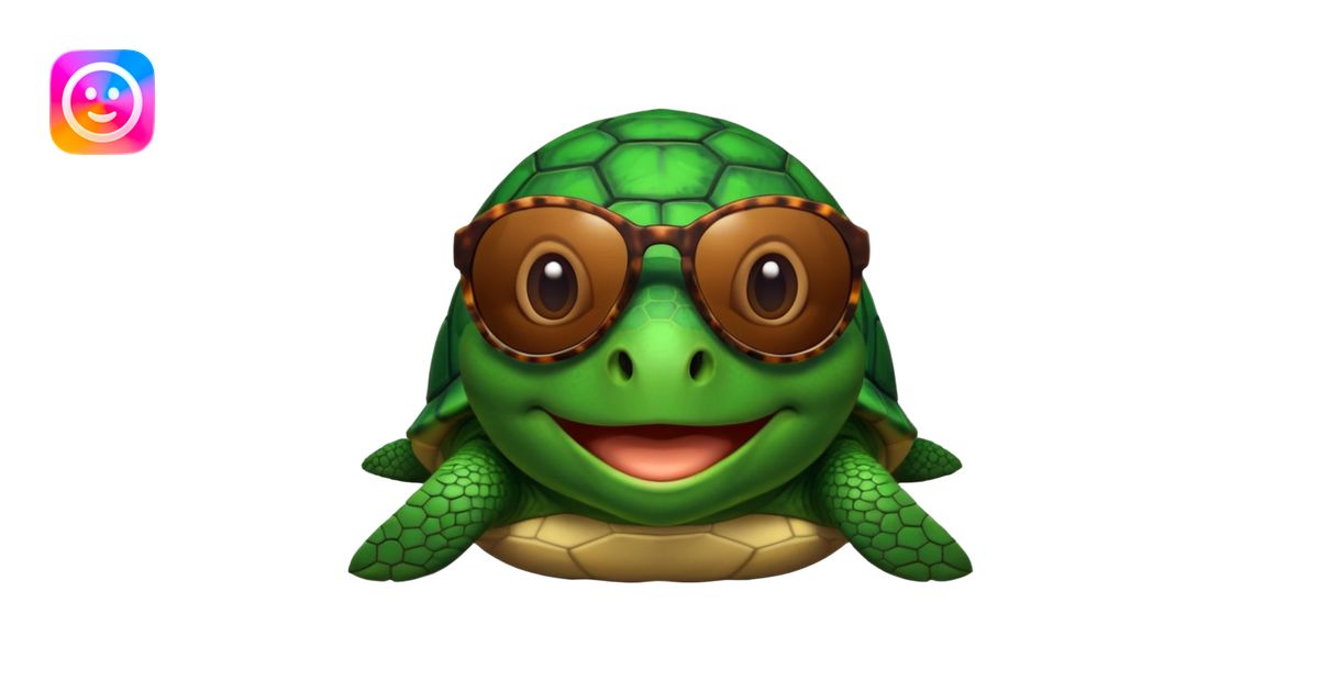 A turtle wearing sunglasses emoji | AI Emoji Generator