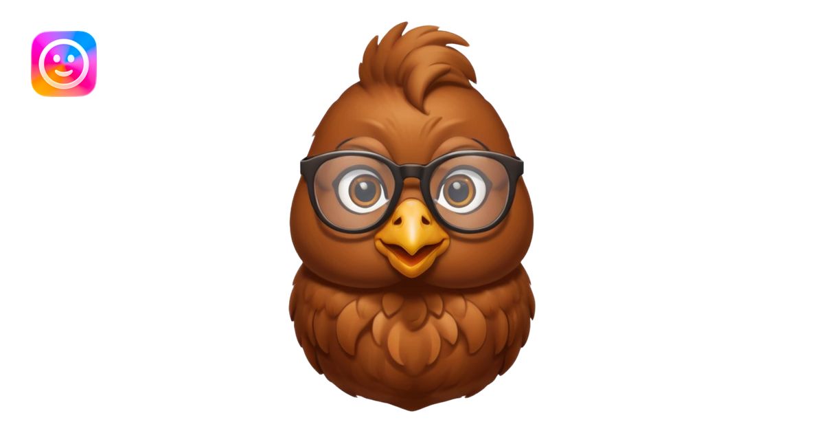 Hen with glasses emoji | AI Emoji Generator