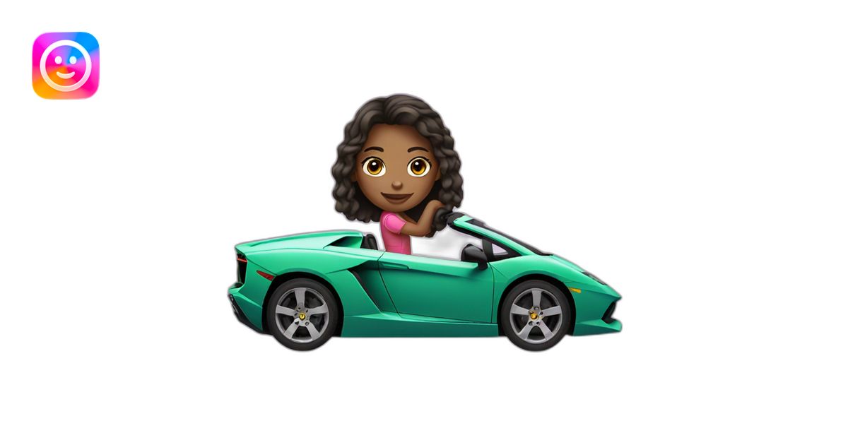 Girl driving Lamborghini emoji | AI Emoji Generator