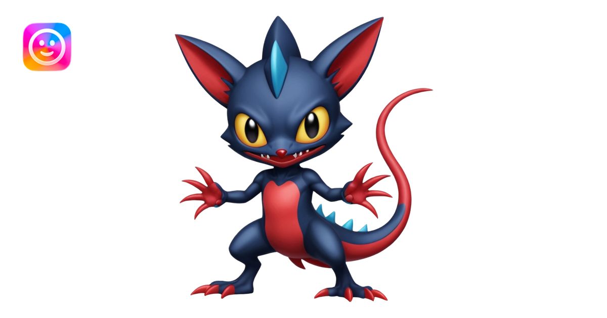 Venom-Rotom-Stitch-Sneasel-fusion, full body emoji | AI Emoji Generator