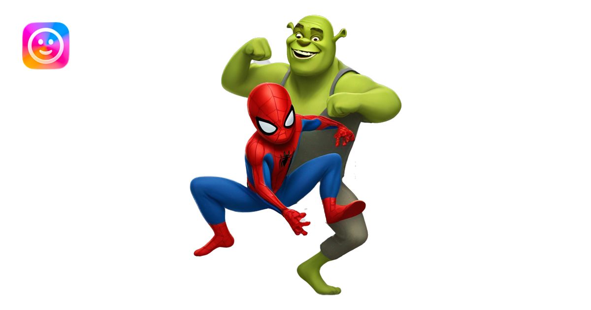 Spider-Man dancing with shrek emoji | AI Emoji Generator