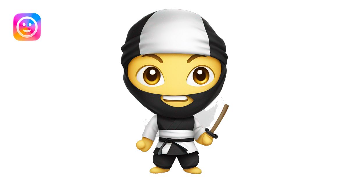 cute nutrition ninja for app logo emoji | AI Emoji Generator