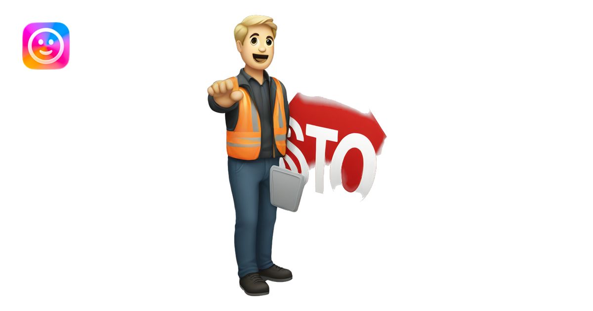 men holding stop sign emoji | AI Emoji Generator