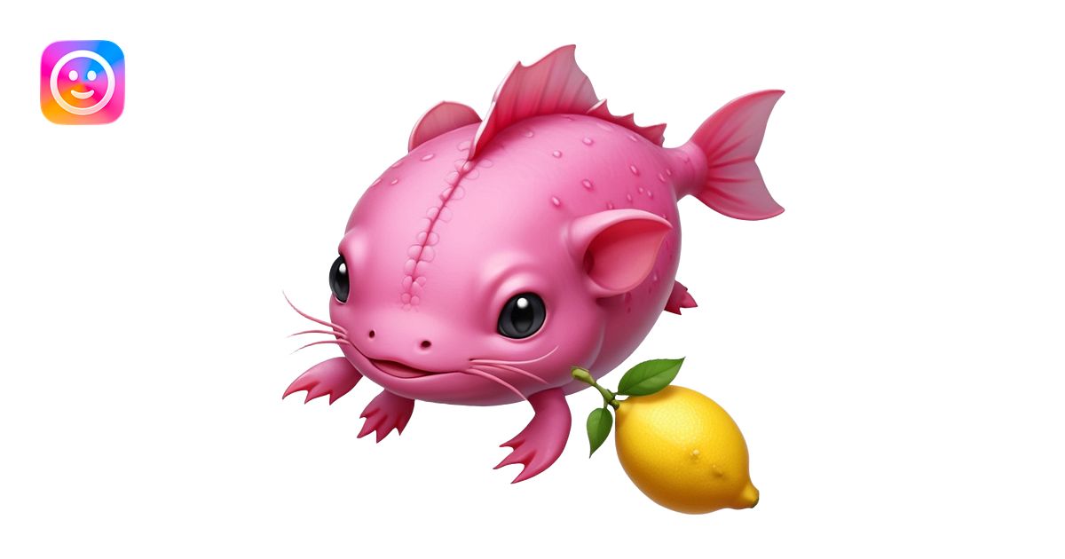 J’aimerais un Axolotl en dessin anime un peu rose qui mange un citron ...