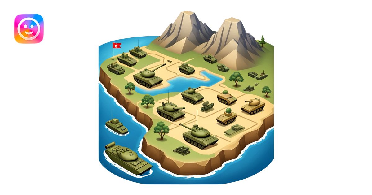 strategic military map with military objects emoji | AI Emoji Generator