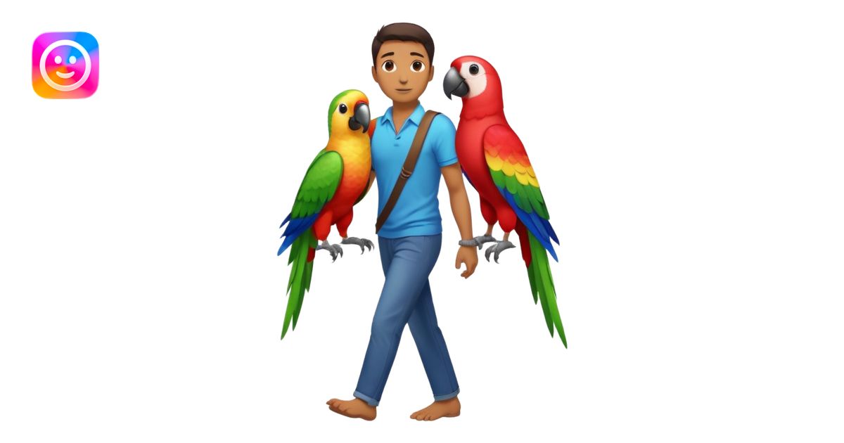 Walker + parrot on shoulder, Pet Walkers, Full body with walk pose ...