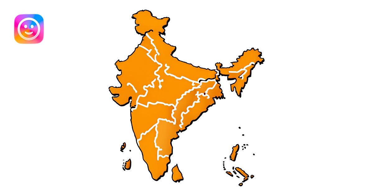India map with saffron colour ( akhand Bharat ) emoji | AI Emoji Generator