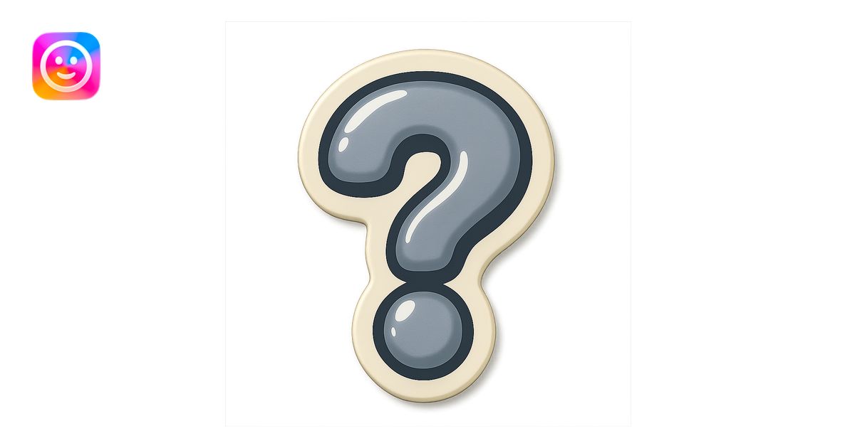 gray question mark badge emoji | AI Emoji Generator