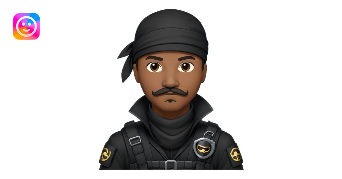 african-american mustache mercenary black asymmetrical ninja hacker ...