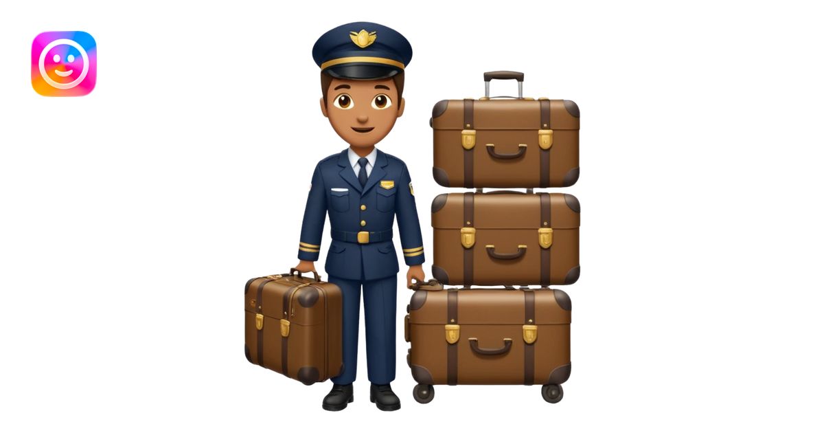 Porter with luggage,Train Crew. emoji | AI Emoji Generator