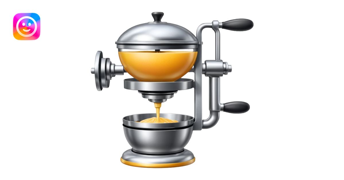 mac os icon fruit mechanical press squeezer emoji | AI Emoji Generator