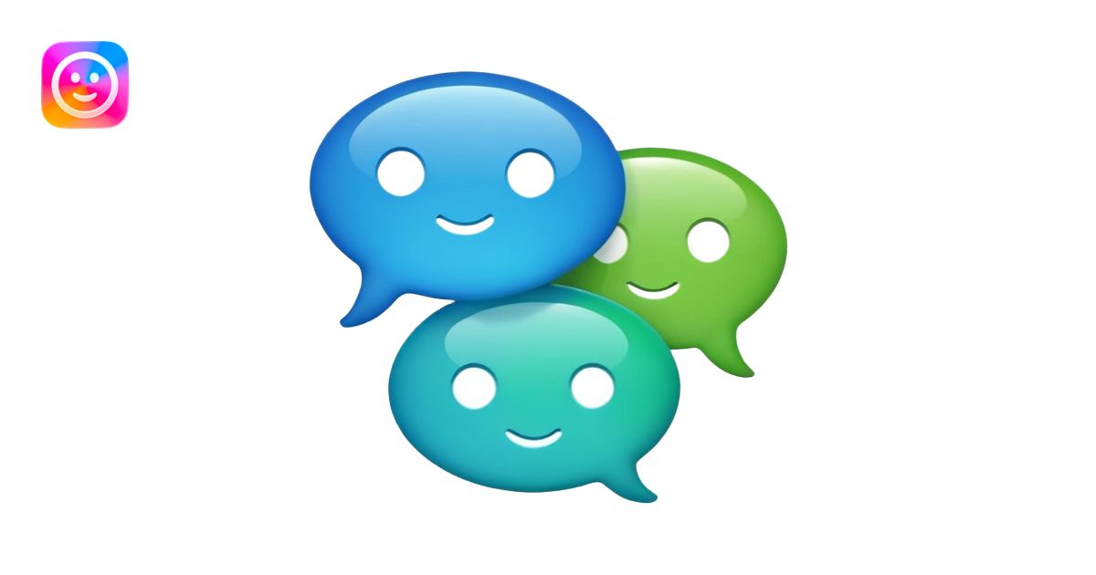 Create an emoji-style icon with two overlapping chat bubbles and a ...