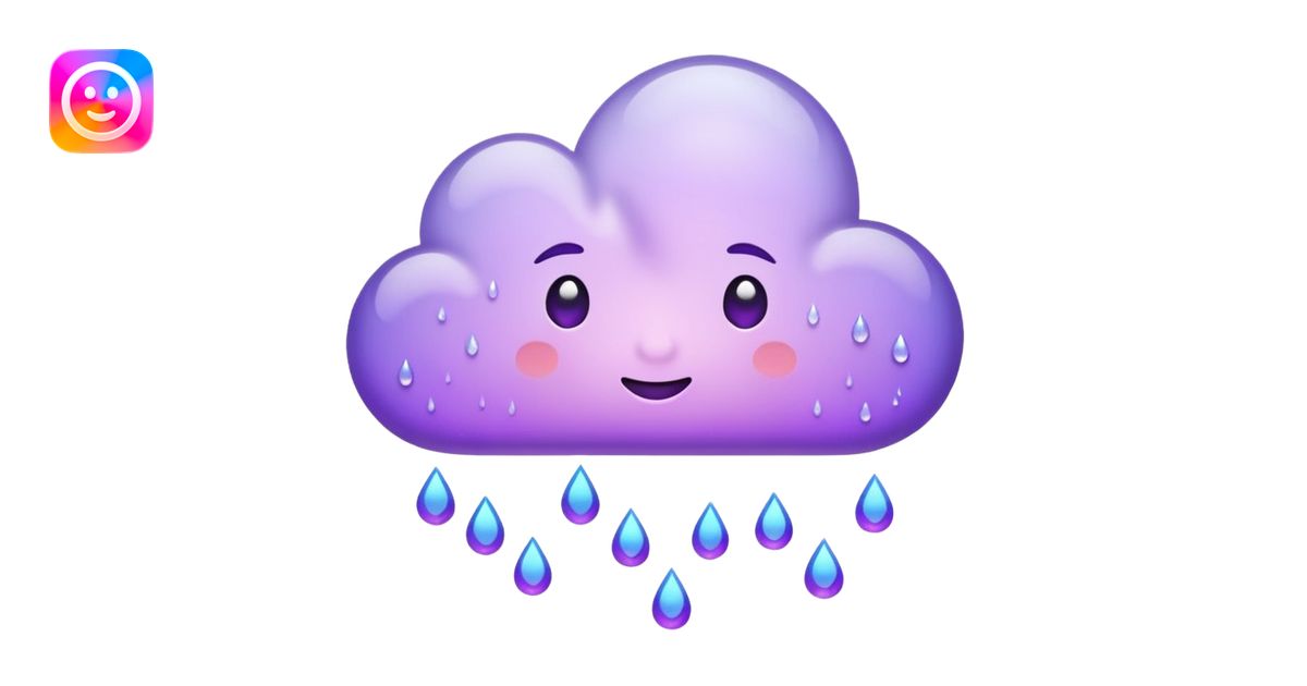 Slack gif emoji of cloud with purple rain drops falling down, but ...