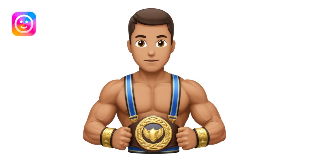 ufc champ 2 belt at man emoji | AI Emoji Generator