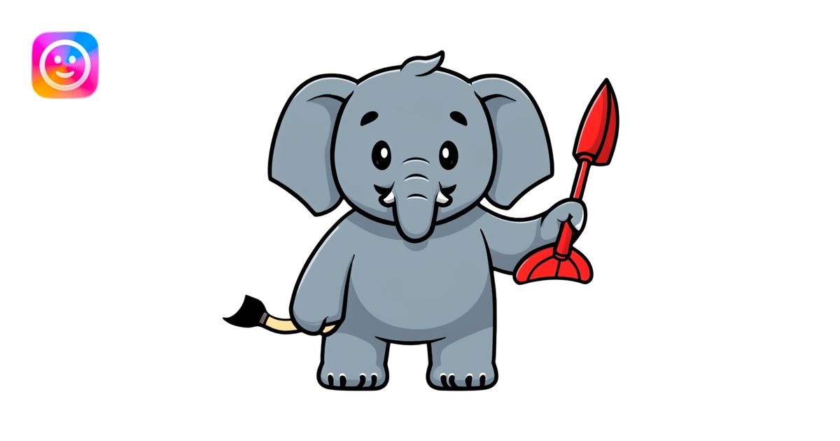 elephant mafia enforcer with a spanking paddle image | AI Emoji Generator