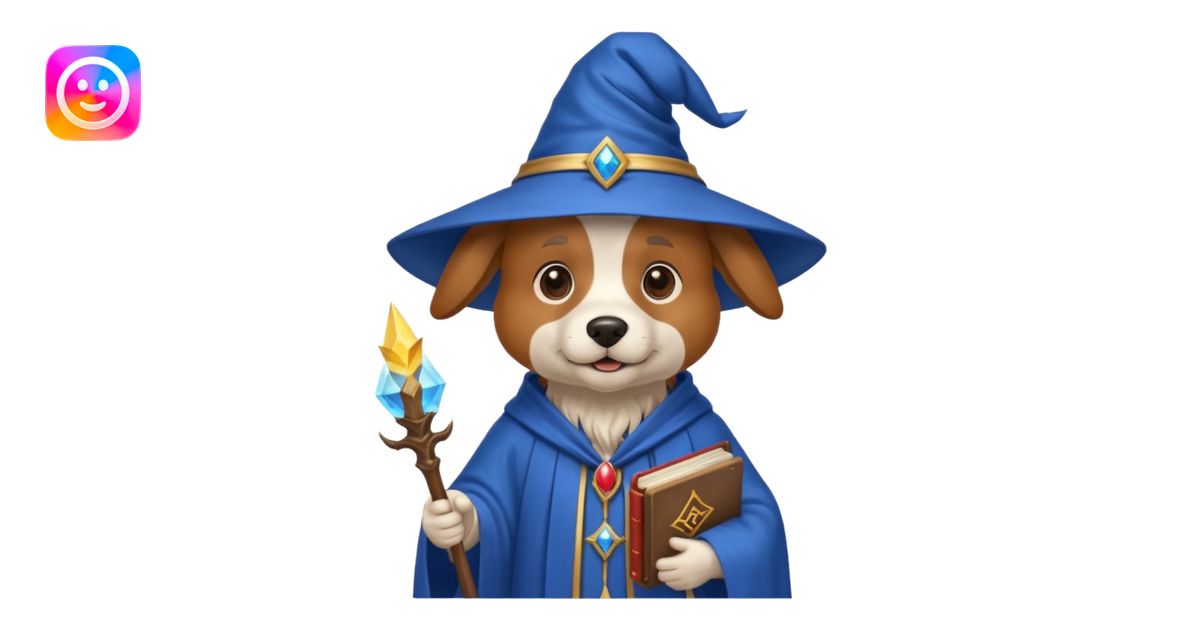 Dog wizard emoji | AI Emoji Generator