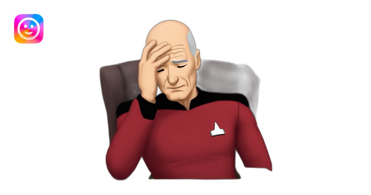 Captain Picard facepalm emoji | AI Emoji Generator