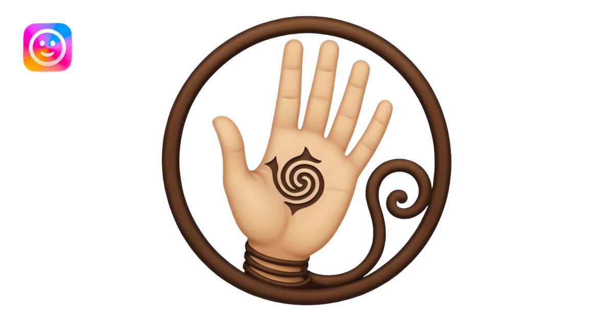 Triskelion hand sign emoji | AI Emoji Generator