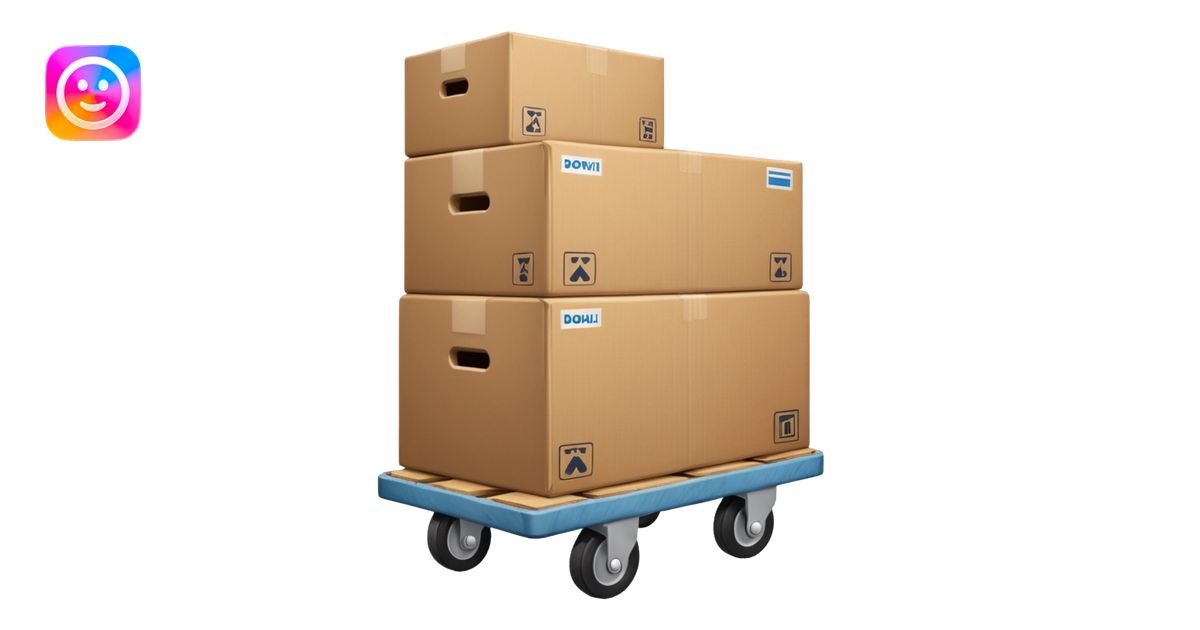 Furniture Dolly – with a sofa or boxes stacked on it emoji | AI Emoji ...