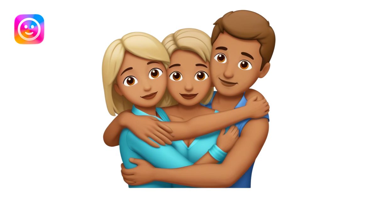 Aunt and Uncles hugging emoji | AI Emoji Generator