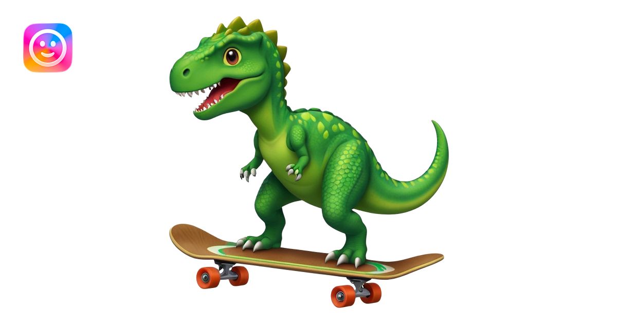 Dinosaur on a skateboard emoji | AI Emoji Generator