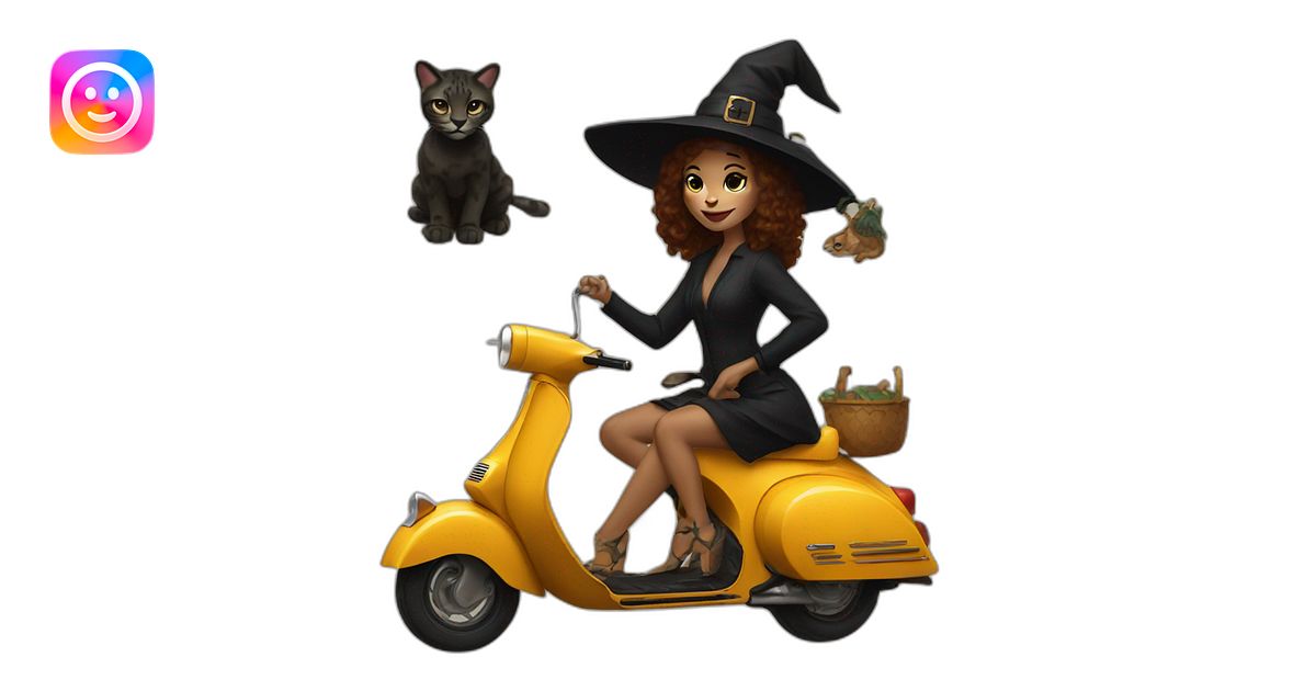 witch with vespa leopard painting emoji | AI Emoji Generator