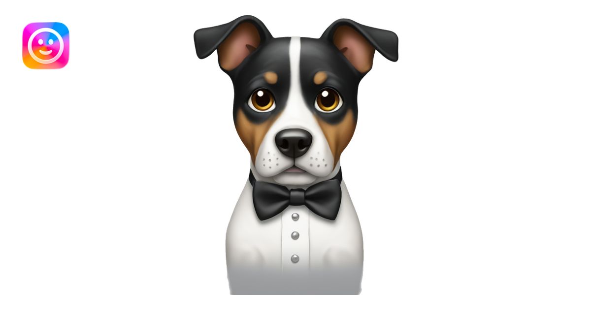 Classy dog in tuxedo emoji | AI Emoji Generator
