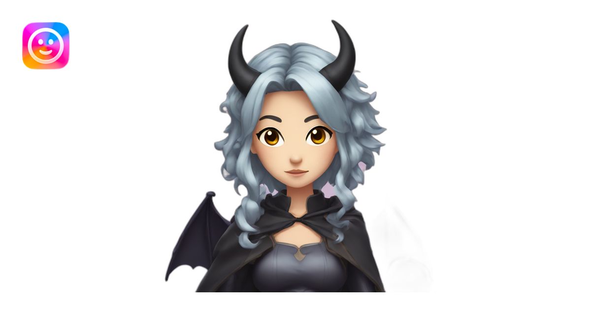 Anime girl with horns and bat wings emoji | AI Emoji Generator
