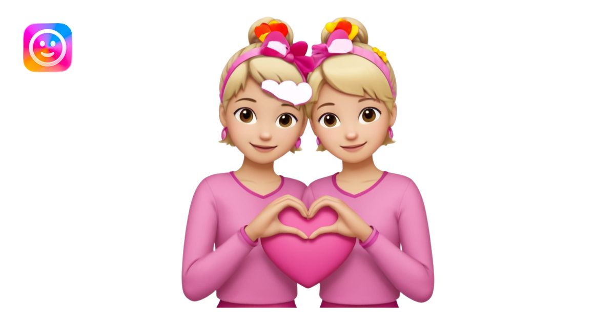 Two best friends making a heart shape with their hands together. One of ...