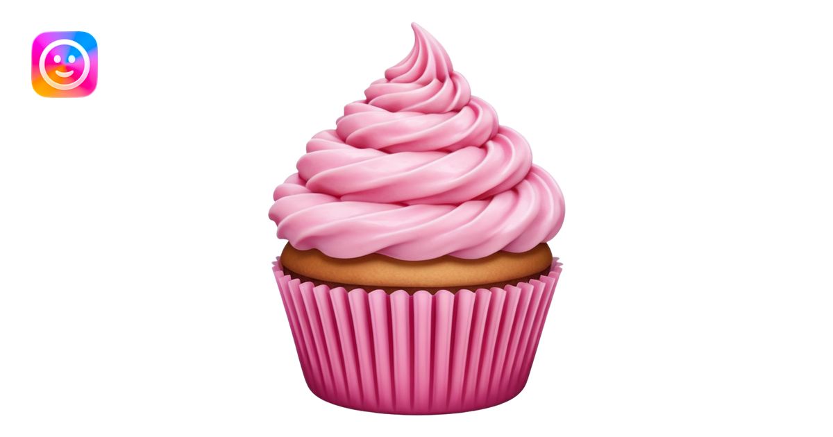 Cupcake with pink icing emoji | AI Emoji Generator