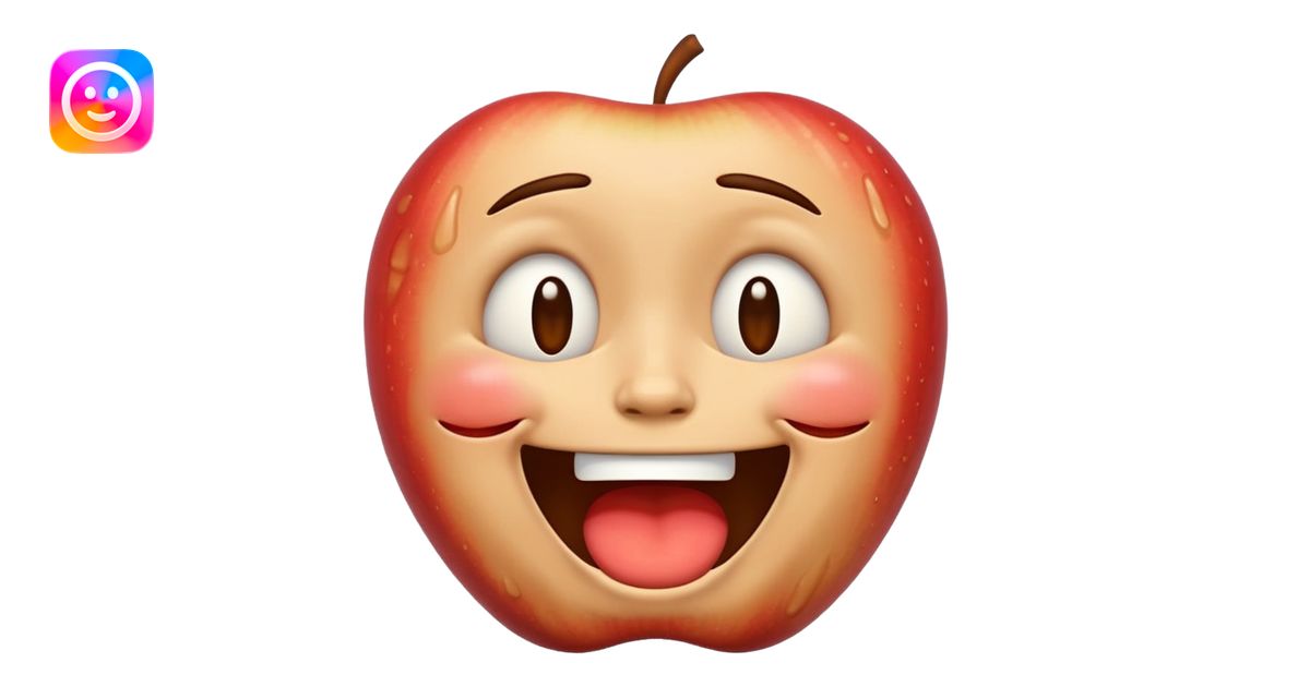 Apple style emoji, laugh crying face but looks exhausted and crazy ...
