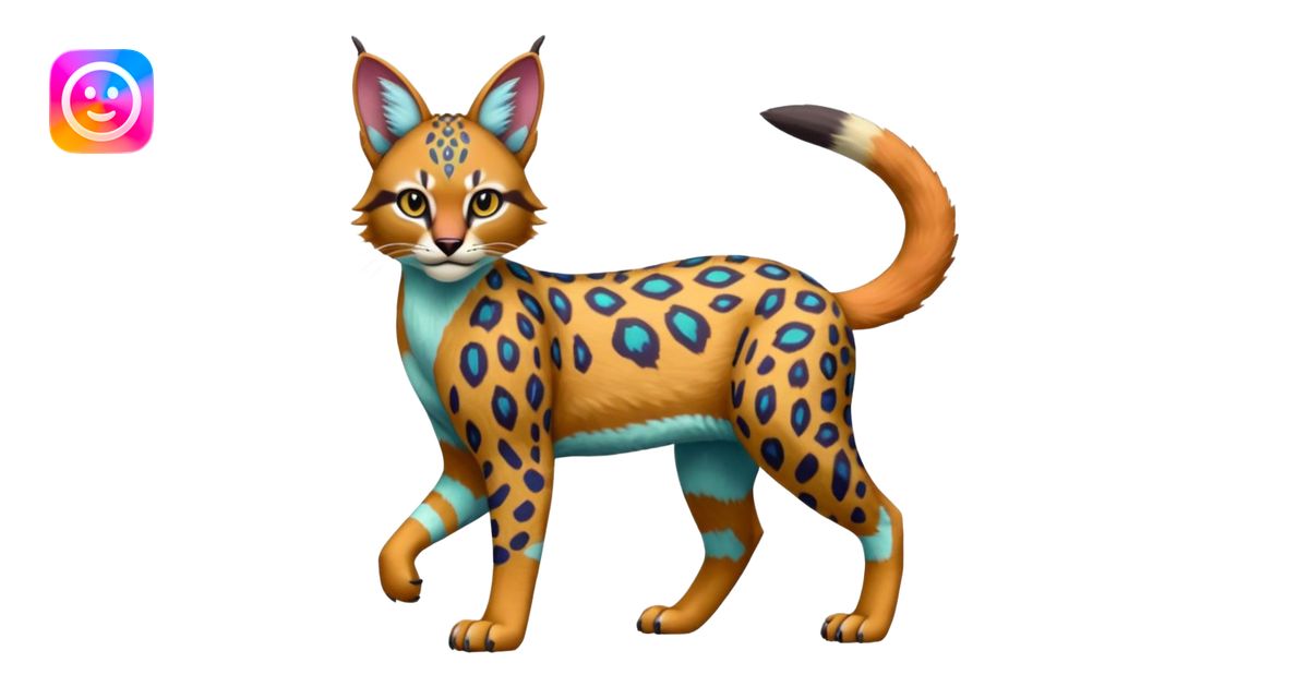 Colorful Bobcat-Caracal-Leopard-Genet-Pokémon-Digimon-Fakémon-fusion ...