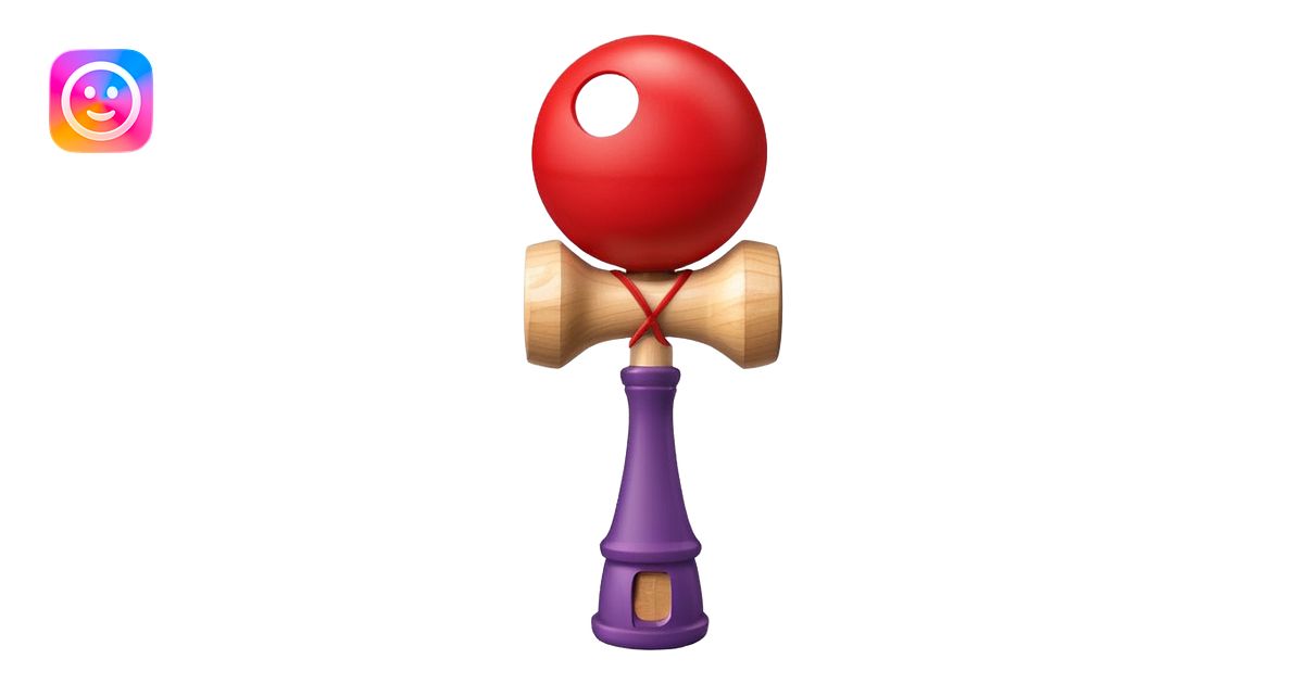 a simple kendama with red ball emoji | AI Emoji Generator
