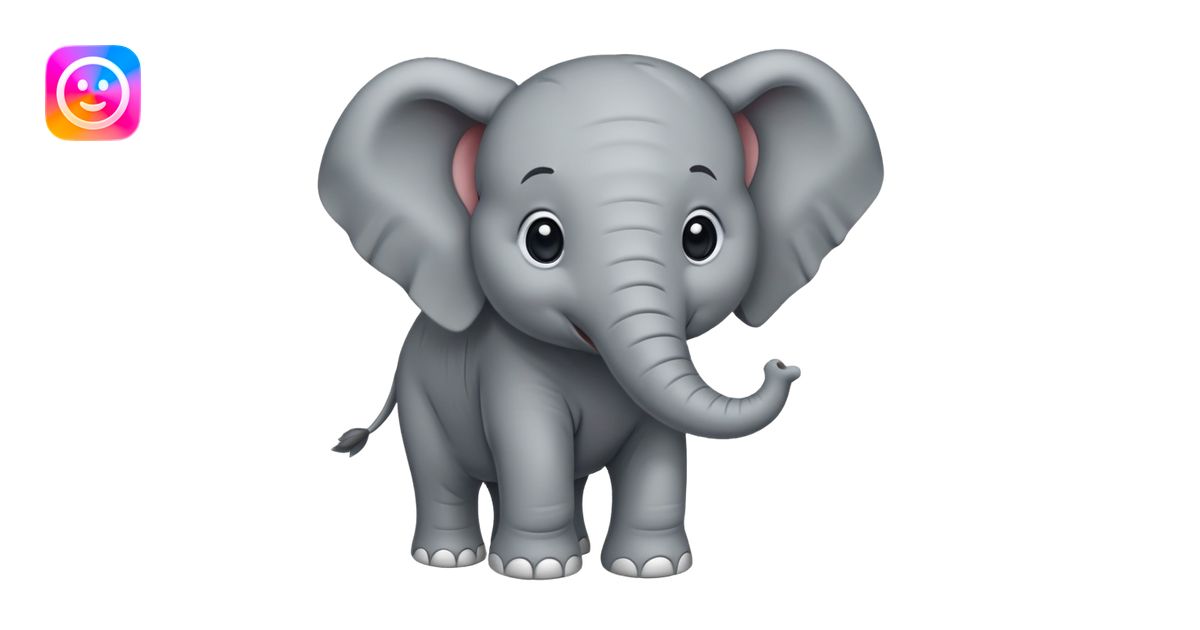 cute elephant with trunk emoji | AI Emoji Generator