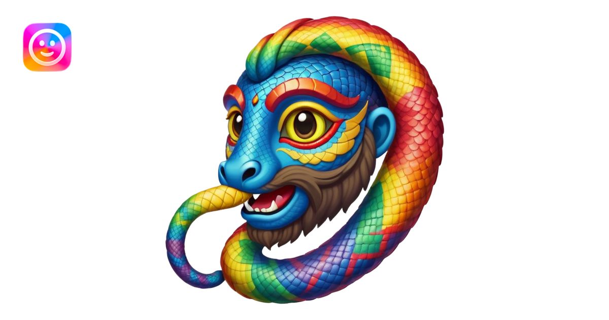 Oxumarê, African deity as rainbow serpent with human face, having a ...