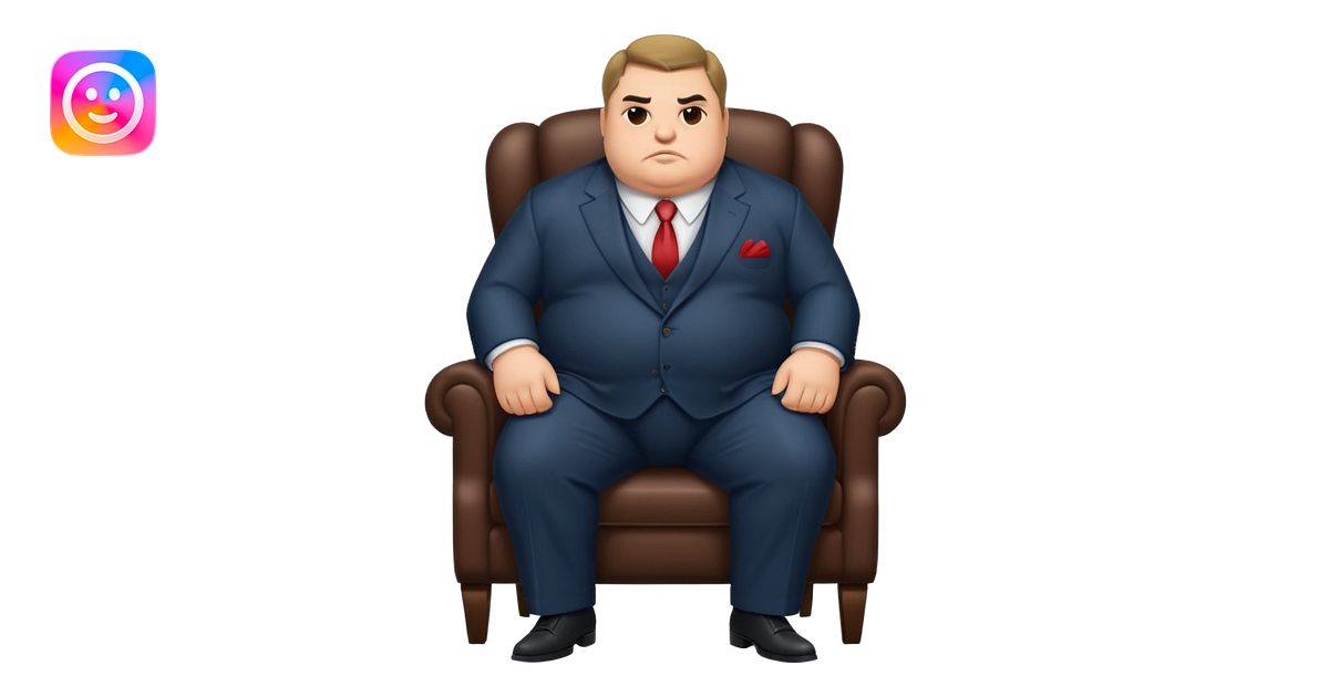 Mafia big fat boss sit on a chair emoji | AI Emoji Generator
