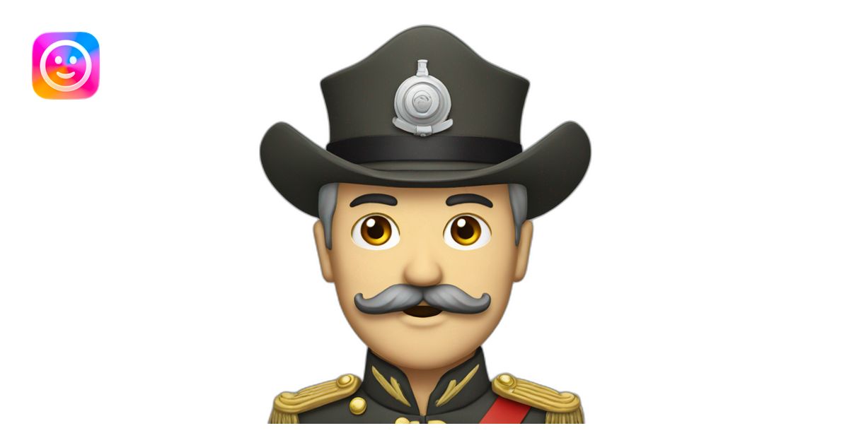 general with mustache without the hat emoji | AI Emoji Generator
