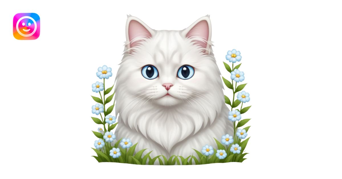 White persian male cat turkish angore with skky blue eyes standing in ...