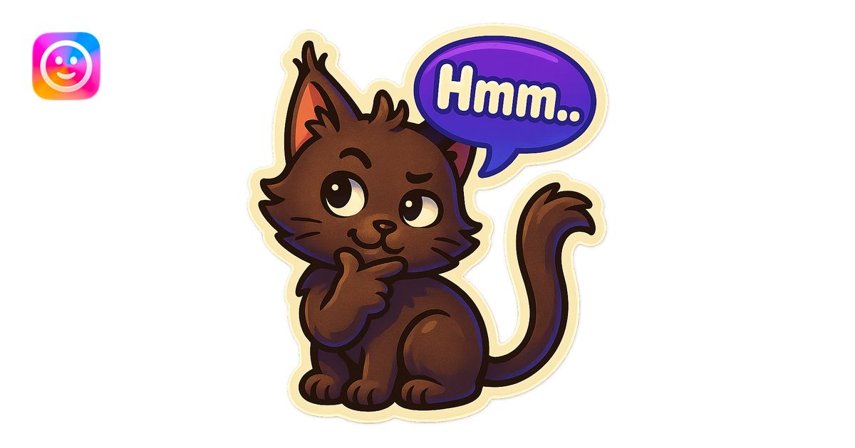 a dark-brown fluffy cute kawaii anime cat with tufted ears and a long ...