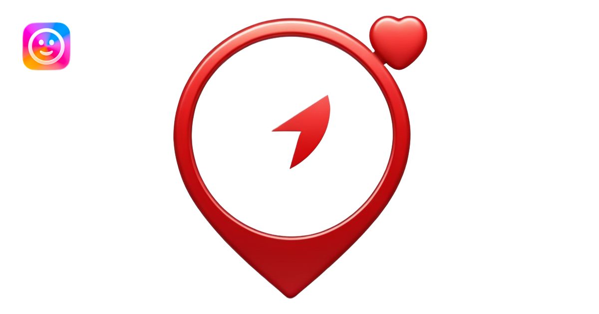 red map pin location marker, apple style emoji, representing Zielort ...