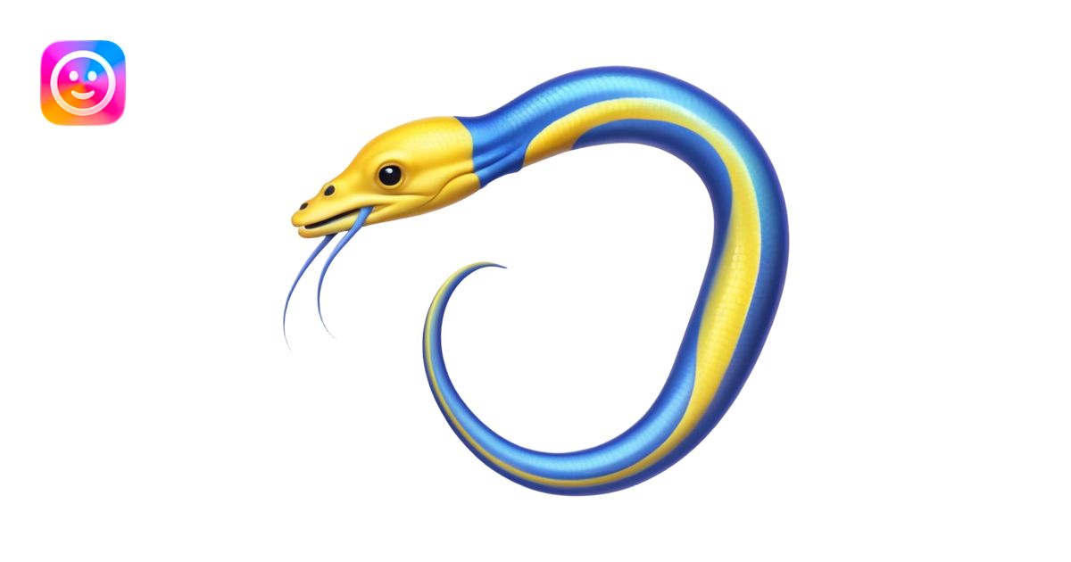 Ribbon eel, blue and yellow emoji | AI Emoji Generator