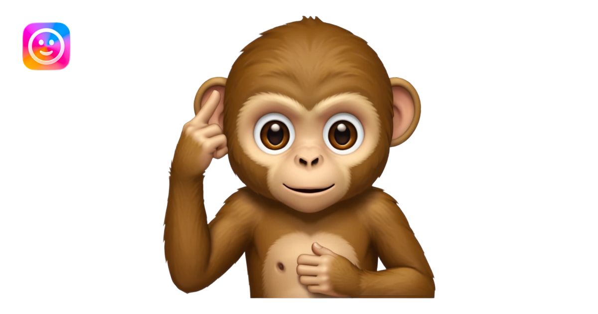 A monkey pulling his eyelid down with one finger emoji | AI Emoji Generator