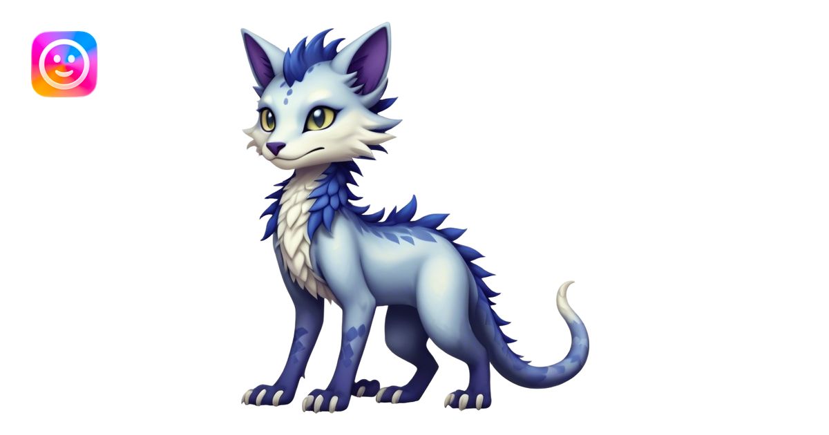 Kawaii dark edgy fantasy ethereal feline-vernid-sergal-fursona animal ...