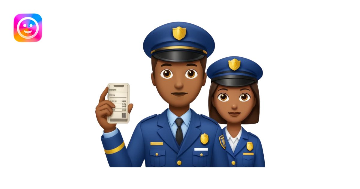 Ticket inspector with punch,Train Crew. emoji | AI Emoji Generator